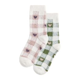 next Socken Damen Gr&ouml;&szlig;e 36/41 gr&uuml;n / dunkellila / altrosa / wei&szlig;