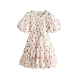 Laura Ashley Kleid M&auml;dchen Gr&ouml;&szlig;e 116 creme / hellgr&uuml;n / cyclam / rosa