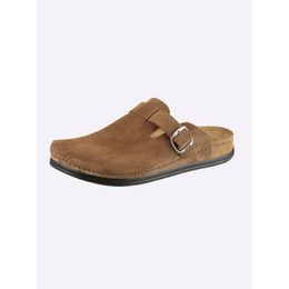 Clog MUBB, Herren, Gr. 40, cognac, Leder, Rindsleder, Veloursleder, Schuhe Clog