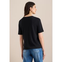 Cecil Damen T-Shirt, schwarz, Gr. XS, unifarben, Jersey, 50% Modal, 50% Baumwolle, Shirts, in Unifarbe