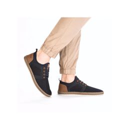 Rieker Herren Slip-On Sneaker, Gr. 41, blau, Lederimitat, Textil, Schuhe, Schlupfschuh, Slipper, Freizeitschuh, elastischer Einstieg, Gummizug