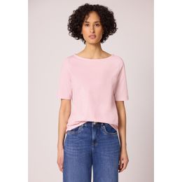 Street One Damen T-Shirtminimal rose, Gr. 46, unifarben, Web, 100% Baumwolle, Shirts, aus reiner Baumwolle