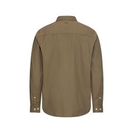 Camel Active Herren Langarmhemd, braun, Gr. S, unifarben, Web, Obermaterial: 97% Baumwolle, 3% Elasthan, Hemden, mit Button-Down-Kragen