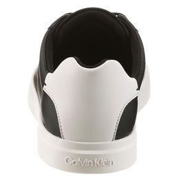 Calvin Klein Damen Plateausneaker "LOW PRO CUPS LTH ML", Gr. 41, schwarz-wei&szlig;, Leder, unifarben mit Farbeinsatz, Basic, Schuhe, Schn&uuml;rschuh,
