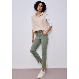 Street One Damen Loose-fit-Jeans, gr&uuml;n, Gr. 29, unifarben, Jeans, 81% Baumwolle, 17% Polyester, 2% Elasthan, Jeans, im Cargo-Style