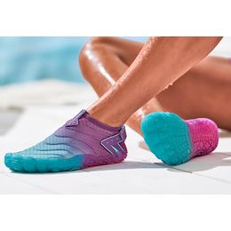 Venice Beach Damen Aquaschuh "Badelatsche, Badeschuhe, Badeschlappe, Barfu&szlig;schuh, leichter Slipper", Gr. 44, bunt, Obermaterial: 50% Lederimitat, 50%