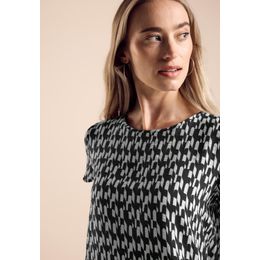 Street One Damen Print-Shirt, schwarz, Gr. 38, bedruckt, Stoff, Vorderseite: 84% Viskose, 16% Polyamid; R&uuml;ckseite: 95% Viskose, 5% Elasthan, Shirts,
