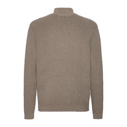 Herren Bolero "Clean Cut Copenhagen Oscar Half-Zip Knit"brindle melange, Gr. M, Clean Cut Copenhagen, unifarben, 100% Baumwolle, Strickjacken
