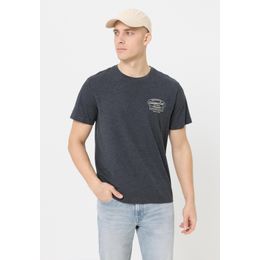 Street One MEN Herren T-Shirtschwarz ink blau, Gr. M, meliert, Web, 60% Baumwolle, 40% Polyester, Shirts, im soften Baumwoll-Mix