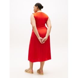 Damen Sommerkleid "CRV 5X2 SLASH-NK MIX MEDIA DRS", rot, Gr. 54, Tommy Hilfiger Curve, unifarben, Web, Obermaterial: 95% Viskose, 5% Elasthan,