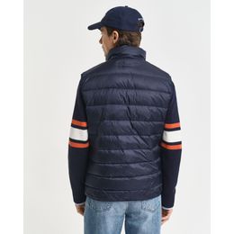 Gant Herren Steppweste "LIGHT DOWN VEST", blau, Gr. XXXL, Web, Obermaterial: 100% Polyester, Westen, Stehkragen, leicht, 2-Wege Rei&szlig;verschluss