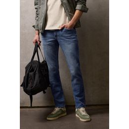 Street One MEN Herren Slim-fit-Jeans, blau, Gr. 38, unifarben, Jeans, 99% Baumwolle, 1% Elasthan, Jeans, Middle Waist