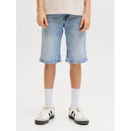 Jack & Jones Jungen Shorts "JJIRICK bequem mit mittlerer Taille f&uuml;r Jungen", blau, Gr. 176, JACK & JONES JUNIOR, Abriebeffekte, unifarben, Web, Obermaterial: 98%