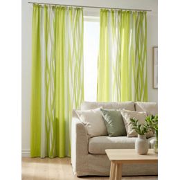 Vorhang WIRTH, B:145cm H:220cm, gr&uuml;n, Polyester, Wohnzimmer, Gardinen, "Brooklyn"