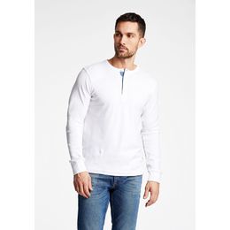 LINDBERGH Herren Langarmshirt "T-Shirt (Langarm) Slim Fit", wei&szlig;, Gr. L, unifarben, Obermaterial: 100% Baumwolle, Shirts