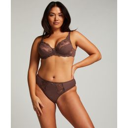 Hunkem&ouml;ller HUNKEM&Ouml;LLER Damen Slip "Hochgeschnittener Slip Diva", Gr. S, braun, 76% Polyamid, 15% Elasthan, 9% Polyester, Unterhosen