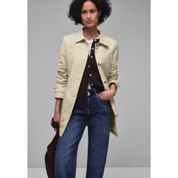 Street One Damen Outdoorjacke, beige, Gr. 46, unifarben, Web, 69% Baumwolle, 31% Polyester, Jacken, im soften Baumwoll-Mix