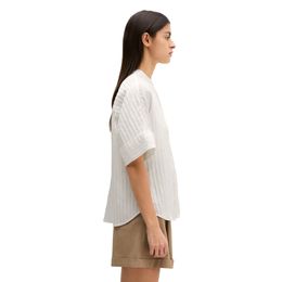 Marc O'Polo MARC O'POLO Damen Kurzarmbluse "aus TENCEL Modal"grau wei&szlig;, Gr. 44, unifarben, Obermaterial: 82% Modal, 18% Polyamid, Blusen