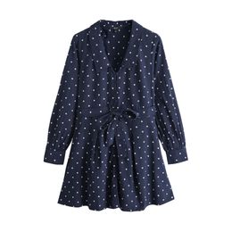 next Kleid Damen Gr&ouml;&szlig;e 46 navy / wei&szlig; Winterkleid