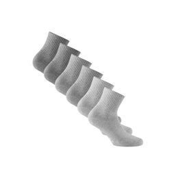 Rohner Socks Herren Kurzsocken "Socken Rohner Basic Sport Quarter 3er pack 3er Pack", Gr. 35, grau, Obermaterial: 75% Baumwolle CO. 23% Polyamid PA.