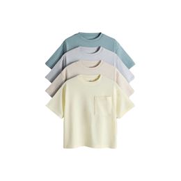 The Set T-Shirt Jungen Gr&ouml;&szlig;e 128 beige / cyanblau / hellblau / pastellgelb