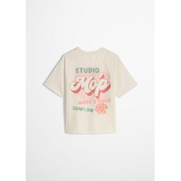Marc O'Polo Junior MARC O'POLO M&auml;dchen T-Shirt, beige, Gr. 176, Jersey, Obermaterial: 100% Baumwolle, Shirts, kontrastfarbener R&uuml;ckenprint, relaxed fit, Rundhals