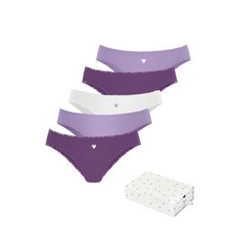 Lascana Damen Jazz-Pants Slips "Geschenk Box", Gr. 44, lila, Single Jersey, Obermaterial: 95% Baumwolle, 5% Elasthan. Spitze: 90% Polyamid, 10%