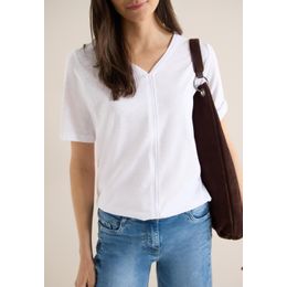 Cecil Damen T-Shirtwei&szlig;, Gr. XL, unifarben, Jersey, 50% Modal, 50% Baumwolle, Shirts, in Unifarbe