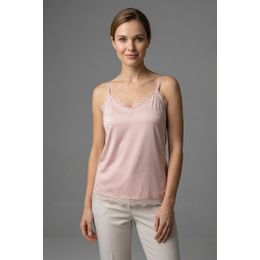 Freequent Damen Spitzentop "FQBICCO-ST", rosa, Gr. S, unifarben, Jersey, Obermaterial: 95% Polyester, 5% Elasthan, Tops, mit Spaghetti-Tr&auml;gern