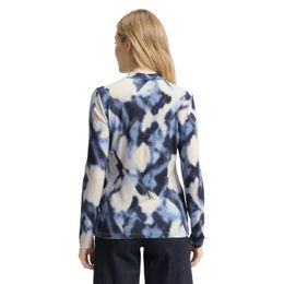 Tom Tailor Damen Langarmshirt "Fied", bunt, Gr. L, bedruckt, Single Jersey, Obermaterial: 95% Viskose, 5% Elasthan, Shirts, mit All-Over Print