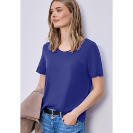 Street One Damen T-Shirtamparo blau, Gr. 46, unifarben, Web, 50% Baumwolle, 50% Modal, Shirts, in Unifarbe