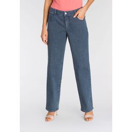 MAC Damen Bequeme Jeans "Gracia", blau, Gr. 34, Abriebeffekte, Denim/Jeans, Obermaterial: 97% Baumwolle, 3% Elasthan, Jeans