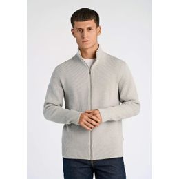 LINDBERGH Herren Cardigan "Cardigan Relaxed Fit", grau, Gr. L, unifarben, Obermaterial: 80% Baumwolle, 20% Polyester, Strickjacken