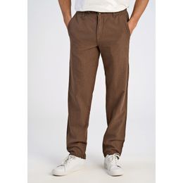 LINDBERGH Damen Leinenhose "Leinenhose Relaxed Fit", braun, Gr. M, Obermaterial: 55% Leinen, 45% Baumwolle, Hosen