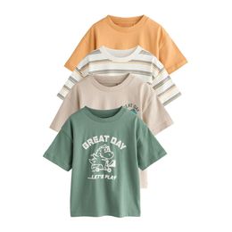 next T-Shirt Jungen Gr&ouml;&szlig;e 74 creme / tanne / dunkelorange / wei&szlig;