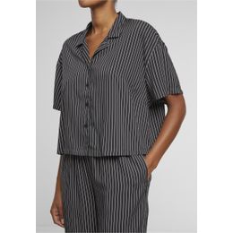 Urban Classics Damen Kurzarmshirt "Urban Classics Damen Ladies Resort Shirt"schwarz, wei&szlig;, Gr. XL, gebl&uuml;mt, 100% Viskose, Shirts