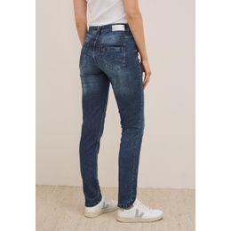 Cecil Damen 5-Pocket-Jeans "Style SCARLETT", blau, Gr. 26, unifarben, Denim/Jeans, Obermaterial: 83% Baumwolle, 15% Polyester (REPREVE), 2% Elasthan.