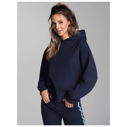 TRIGEMA Damen Sweatshirt "TRIGEMA D&uuml;nner Oversize-Hoodie", blau, Basic, Gr. XS, Sweatware, 50% Baumwolle, 50% Polyester, Sweatshirts