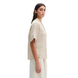 Marc O'Polo MARC O'POLO Damen Kurzarmbluse "aus TENCEL Modal"grau silk, Gr. 34, unifarben, Obermaterial: 82% Modal, 18% Polyamid, Blusen