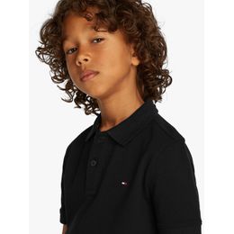 Tommy Hilfiger Jungen Poloshirt "FLAG POLO SS"schwarz, Gr. 80, unifarben, Single Jersey, Obermaterial: 100% Baumwolle, Shirts, mit Logostickerei