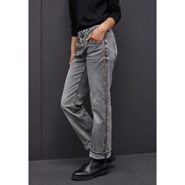 Street One Damen Comfort-fit-Jeansligth grau washed, Gr. 34, unifarben, Jeans, 83% Baumwolle, 15% Polyester, 2% Elasthan, Jeans, Middle Waist