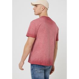 Street One MEN Herren Langarmshirt, rot, Gr. S, bedruckt, Web, 100% Baumwolle, Shirts, mit Wording
