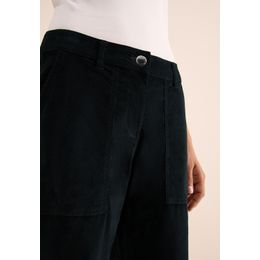 Cecil Damen Cordhose "Style Neele"ink gr&uuml;n, Gr. 32, unifarben, Cord, Obermaterial: 98% Baumwolle, 2% Elasthan, Hosen, Wide Leg, High Waist