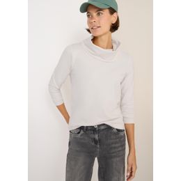 Cecil Damen Langarmshirt, wei&szlig;, Gr. XL, unifarben, Stoff, 63% Modal, 35% Baumwolle, 2% Elasthan, Shirts, aus softem Materialmix