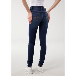 Kangaroos Damen 5-Pocket-Jeans "SUPER SKINNY HIGH RISE", blau, Basic, Gr. 42, Abriebeffekte, Denim/Jeans, Obermaterial: 67% Baumwolle, 21% Polyester,