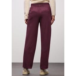 Street One Damen Webhosenoble rot, Gr. 42, gestreift, Web, Obermaterial: 60% Viskose, 28% Polyester, 10% Polyamid, 2% Elasthan, Hosen, im
