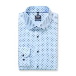 OLYMP Herren Langarmhemd "Luxor", wei&szlig;, Gr. 45, gemustert, Web, Obermaterial: 100% Baumwolle, Hemden, modern fit, New-Kentkagen, Businesshemd, extra