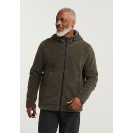 Jack Wolfskin Herren Fleecejacke "STONE LITE HOODED JKT M"obsidianmoss, Gr. M, Obermaterial: 100% Polyester. Futter: 100% Polyester, Jacken