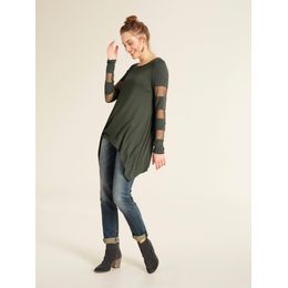 Damen Rundhalsshirt "Shirt", gr&uuml;n, Gr. 44, Rick Cardona BY HEINE, unifarben, 95% Viskose, 5% Elasthan, Shirts