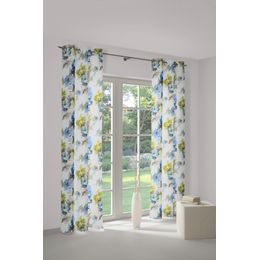 Vorhang WIRTH, B:145cm H:220cm, blau, Polyester, Wohnzimmer, Gardinen, "Molinella"